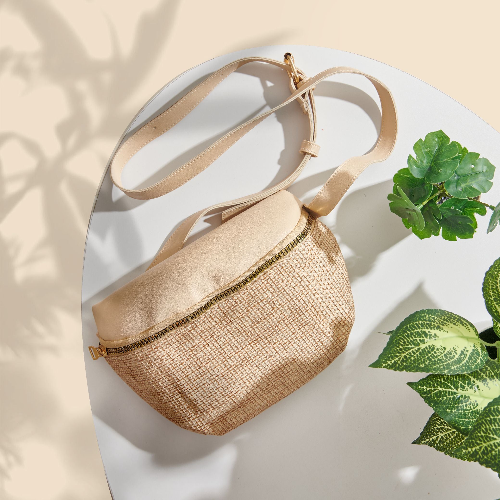 Canlı | Beige Lenin Cross Body Bag – Havva Dose