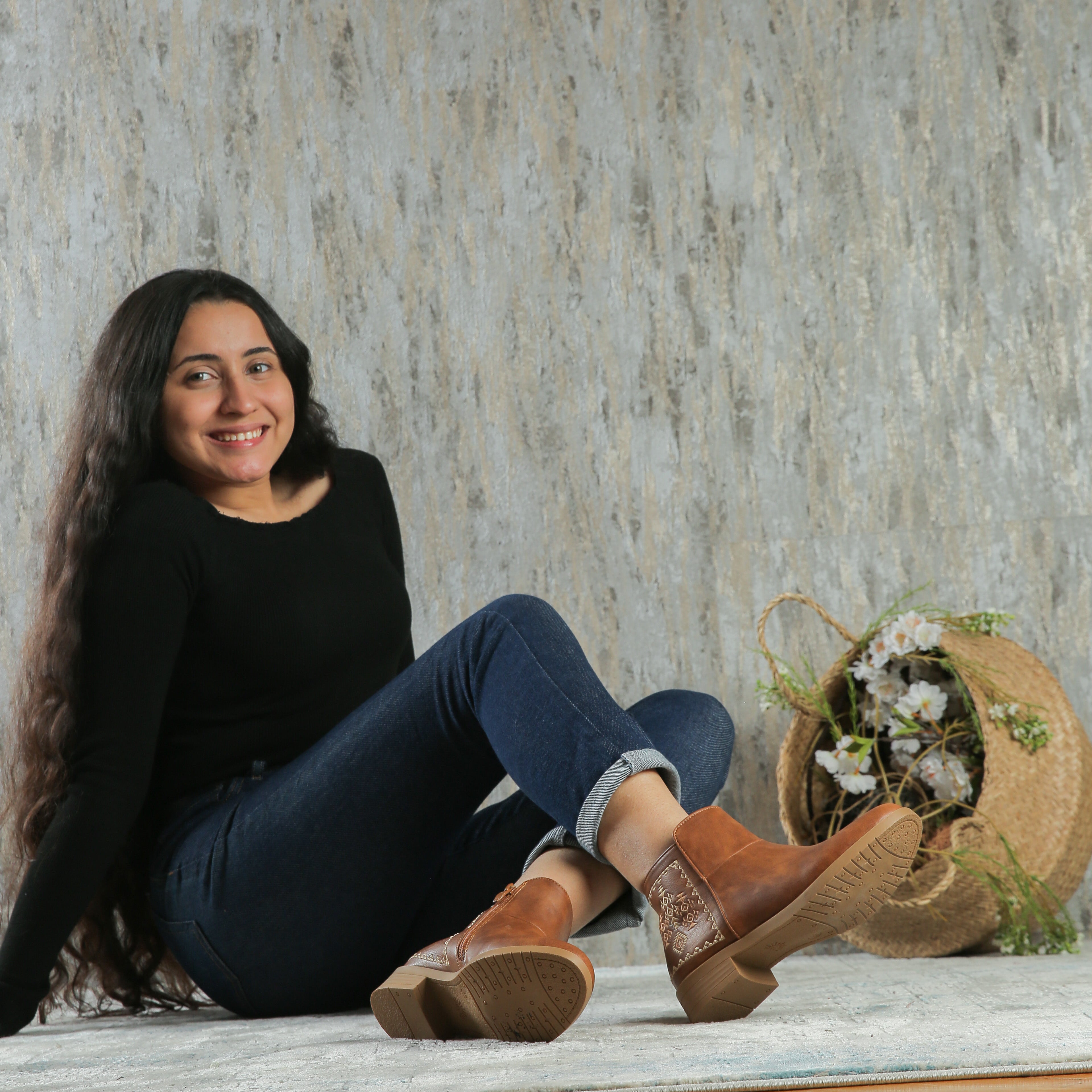 Havan Back Embroidered Zipper Ankle Boots – Havva Dose